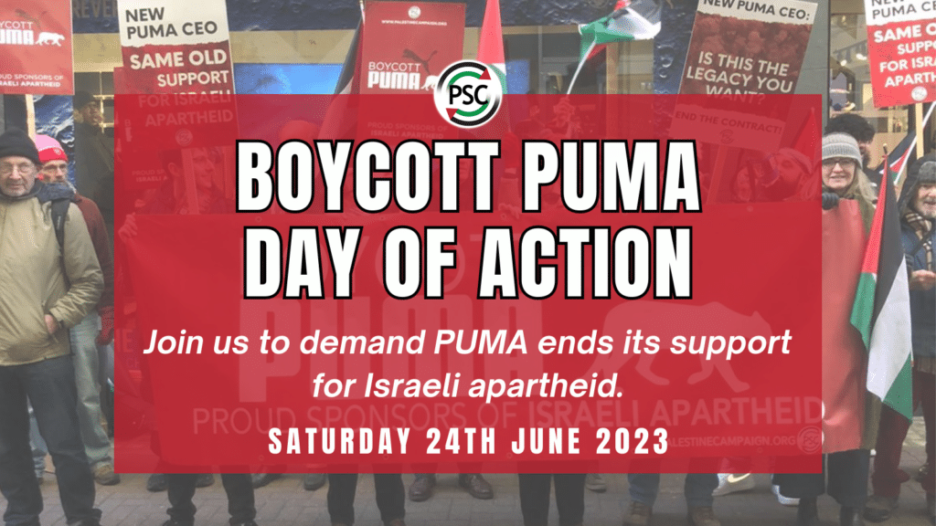 Boycott PUMA - Day of Action - Palestine Solidarity Campaign